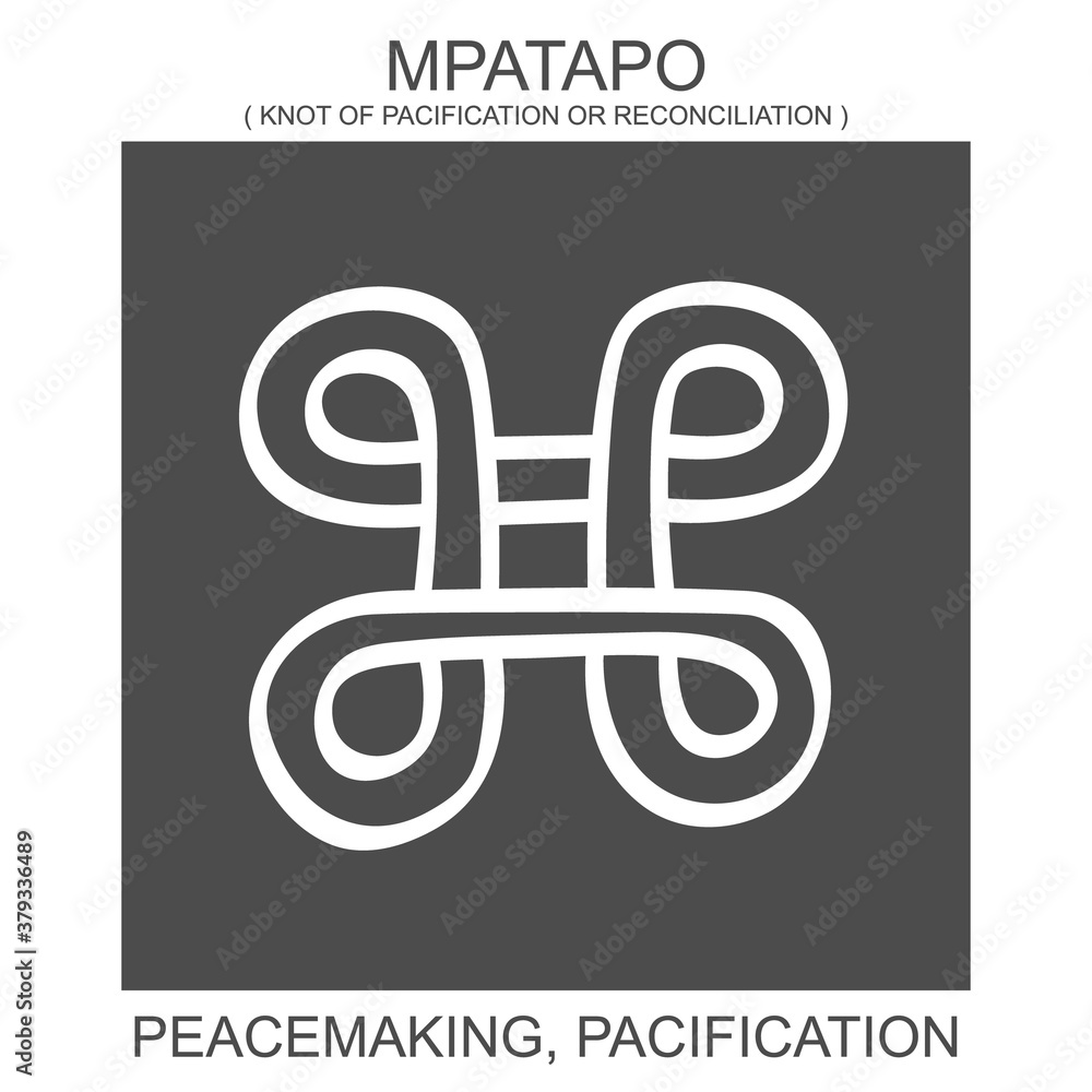 vector icon with african adinkra symbol Mpatapo. Symbol of peacemaking ...