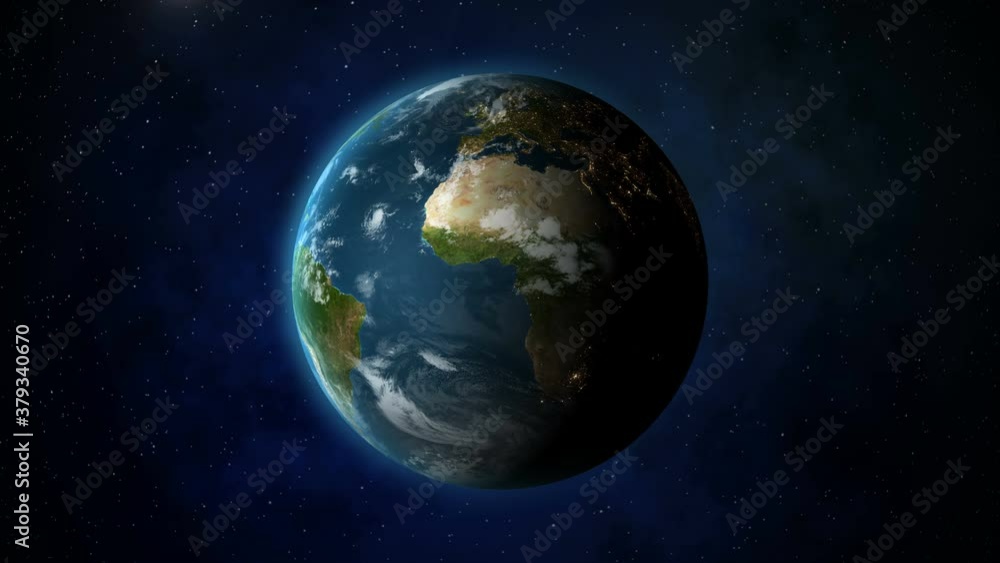 Earth Zoom Out. World map design. Global sphere planet. Realistic Earth ...