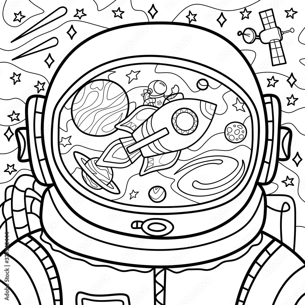Astronaut Helmet Coloring Pages