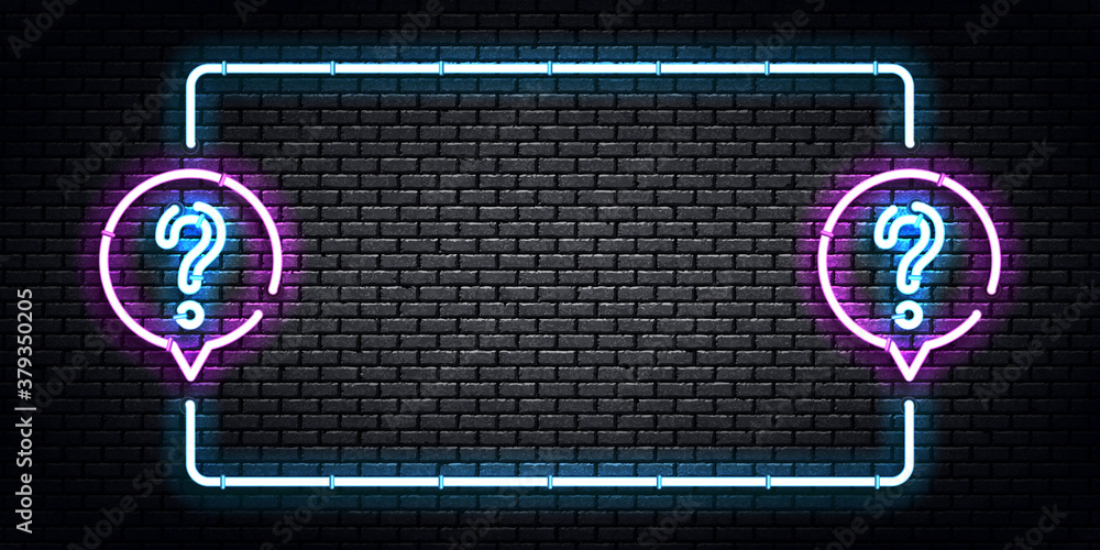 Vector realistic isolated neon sign of Quiz frames logo for template ...