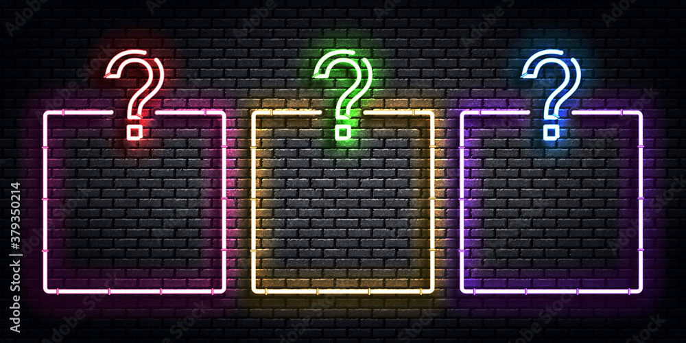 Vector realistic isolated neon sign of Quiz frames logo for template ...
