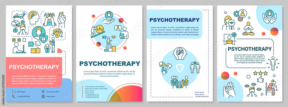 Psychotherapy brochure template. Mental health, psychological treatment ...