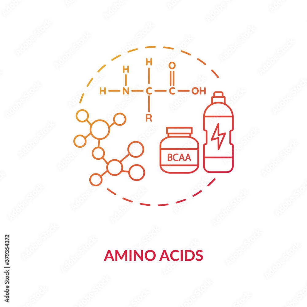 Amino acids concept icon. Energetics idea thin line illustration ...