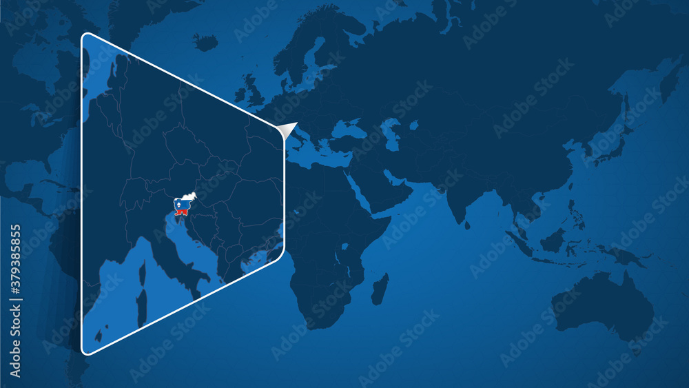 Location of Slovenia on the World Map with Enlarged Map of Slovenia ...