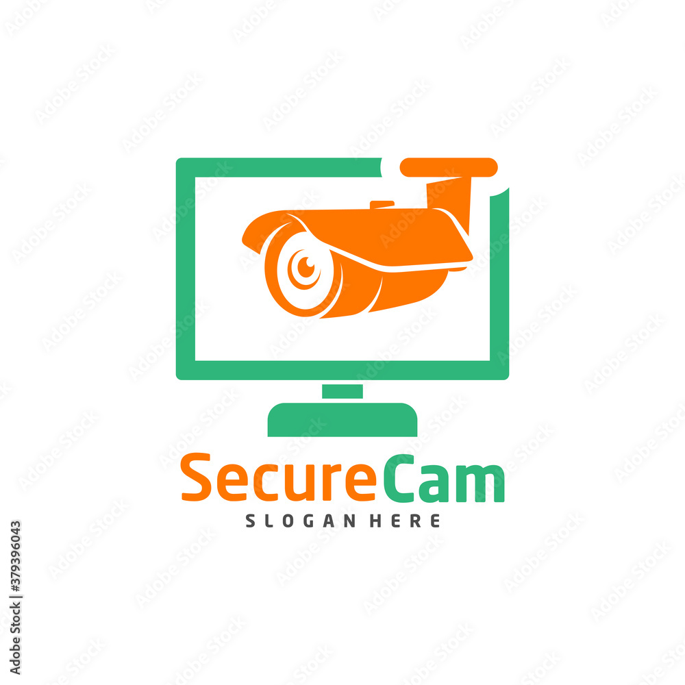 Monitor CCTV Camera Logo Design Vector Template, Concept Symbol Icon ...
