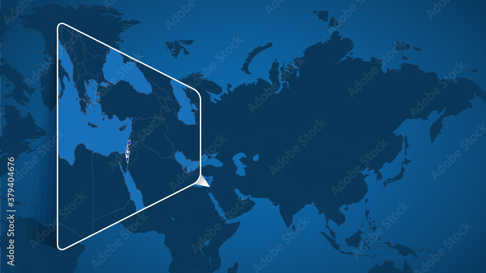 Location of Israel on the World Map with Enlarged Map of Israel with ...