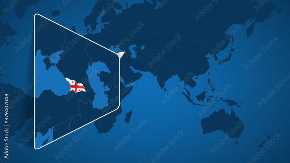 Location of Georgia on the World Map with Enlarged Map of Georgia with ...