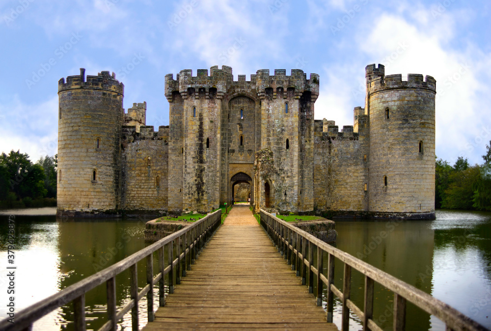 ancient, architecture, autumn, beautiful, beautiful castle on moat in ...