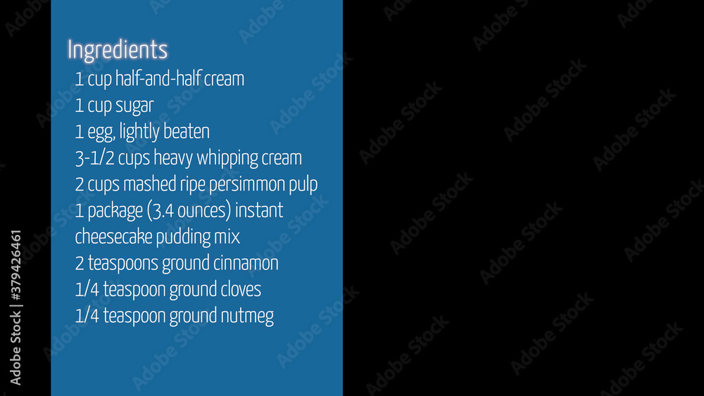 Ingredient Title Stock Template | Adobe Stock