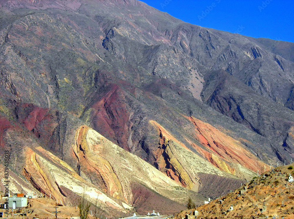 The mountains of Serrania del Hornocal, in Northern Argentina, on the ...