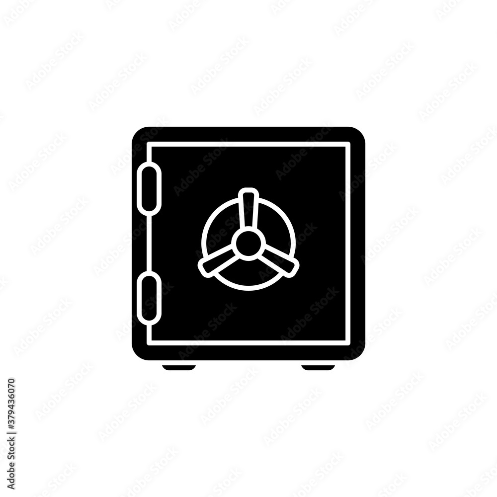 Bank safe icon. linear style closed safe isolated. Security single ...