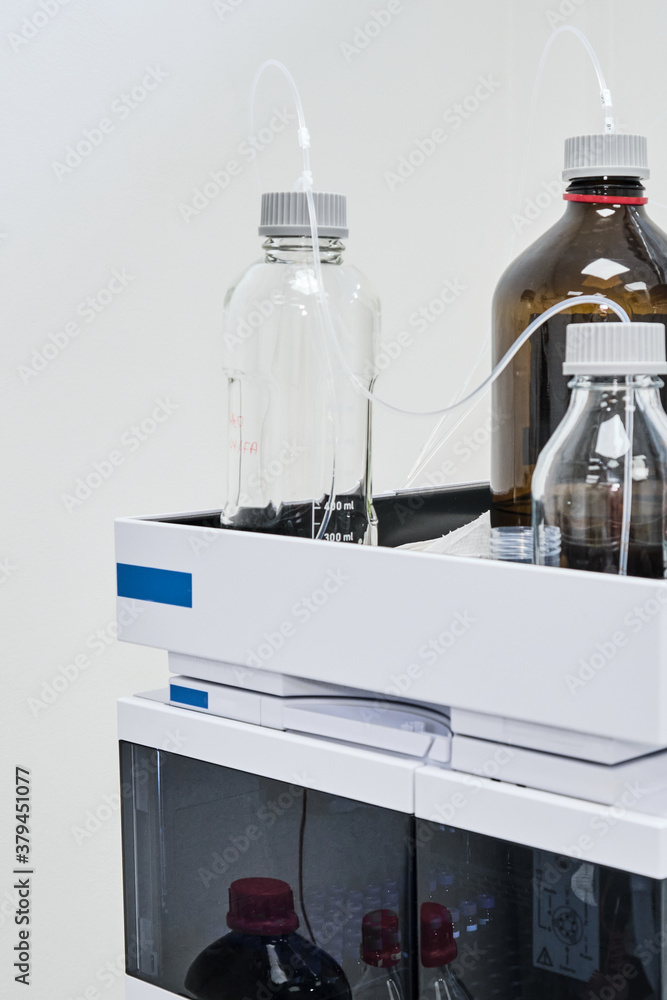 Mobile phase solvents on the HPLC system for separation of organic ...