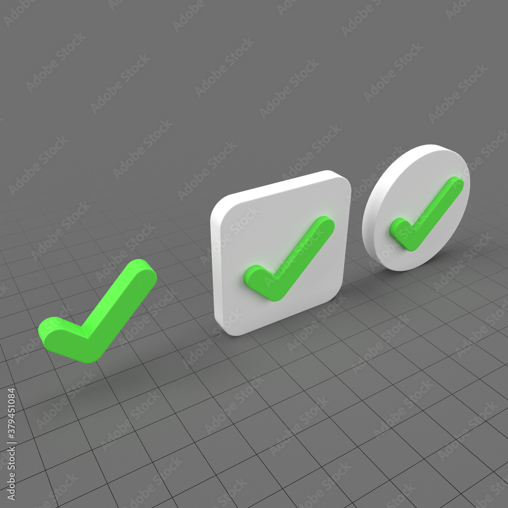 Check mark Stock 3D asset | Adobe Stock