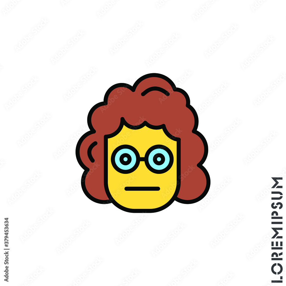 Vetor de Meh girl, woman yellow icon vector, emoticon symbol. Modern ...