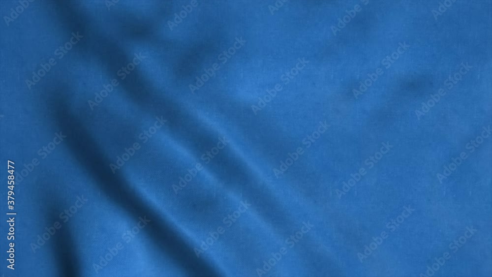 Waving Blue Flag Animation Seamless Loop. Blue background flag video ...