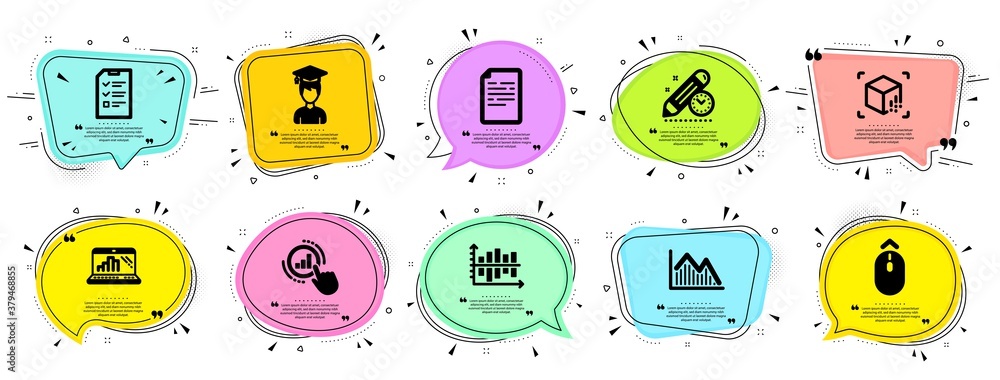 Science icons set. Speech bubble offer banners. Vector coupon badge ... Science icons set. Speech bubble offer banners. Vector coupon badge ...