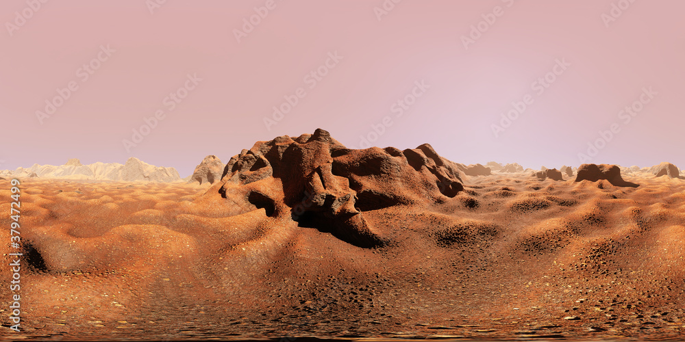 landscape of planet Mars, 8K HDRI map, spherical panorama background ...