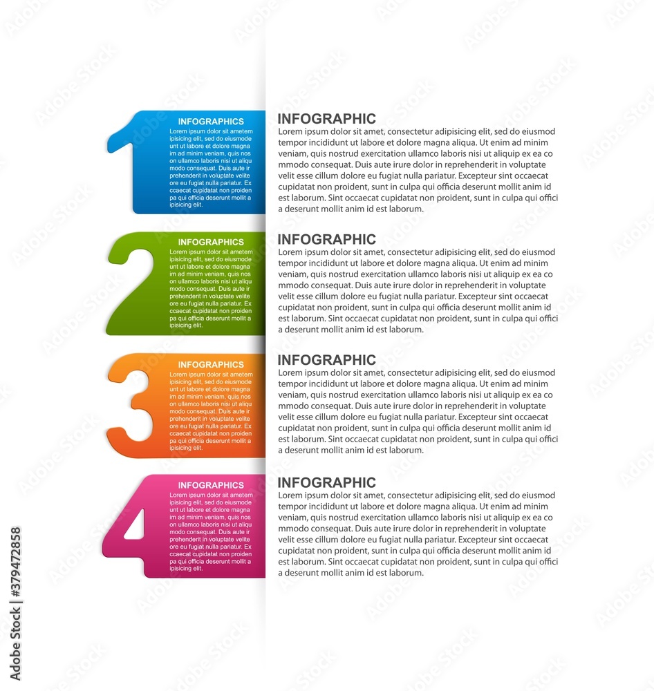 Infographics template with numbers option for business presentations ...