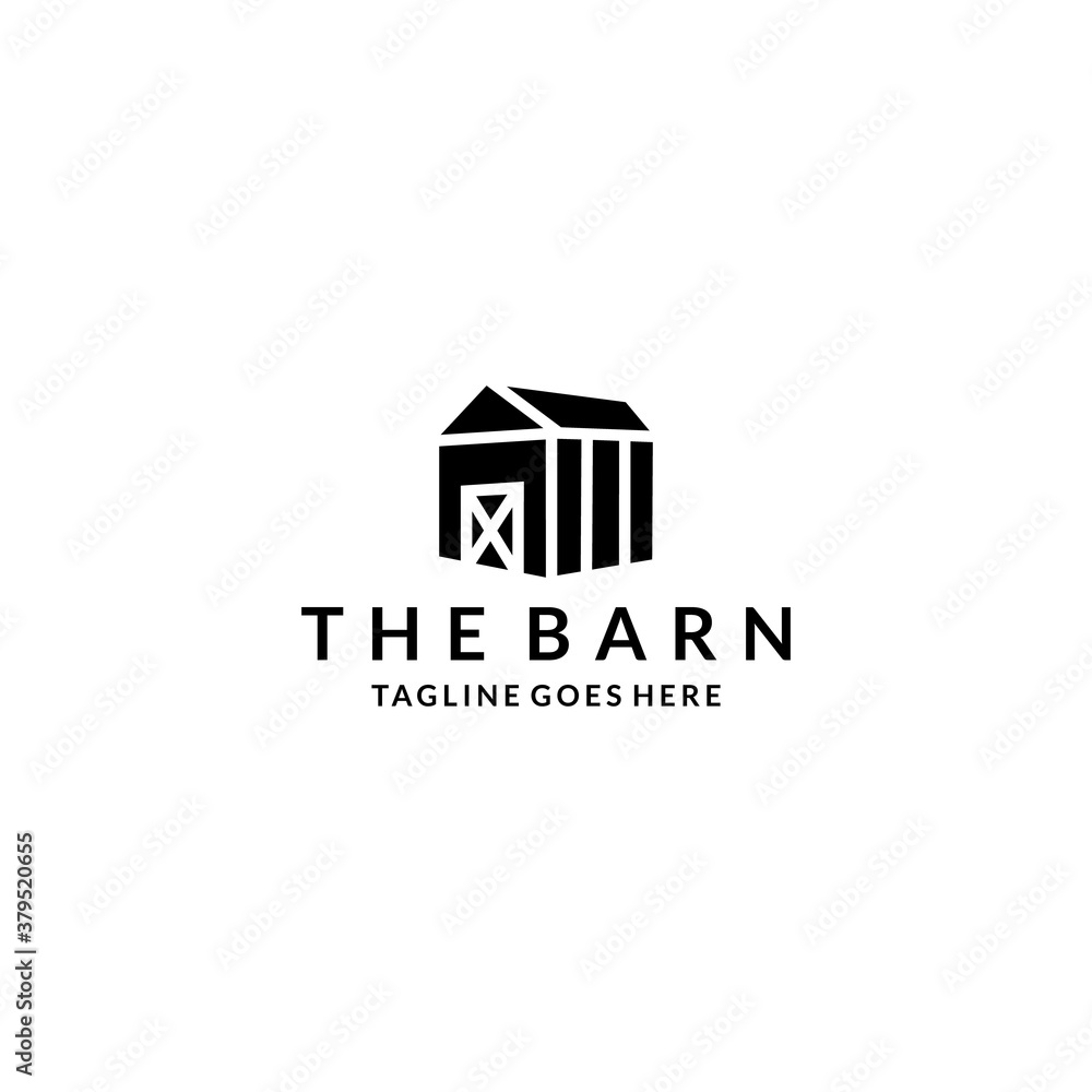 Illustration barn building house Vintage farm logo design farm cow ...