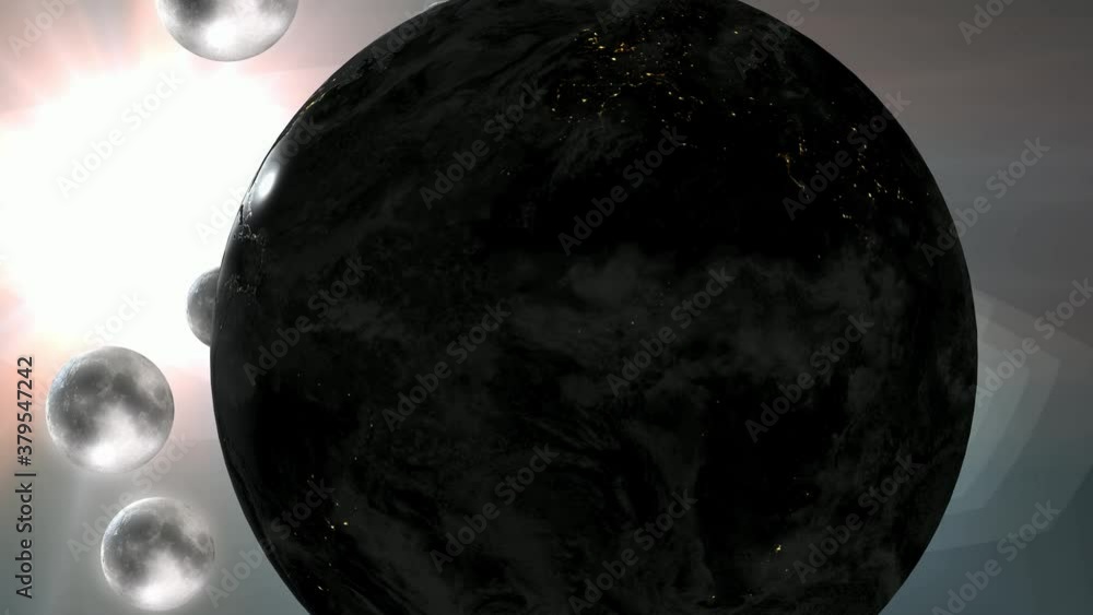 Parallel universe multiple earth illustration realistic 3D rendering ...