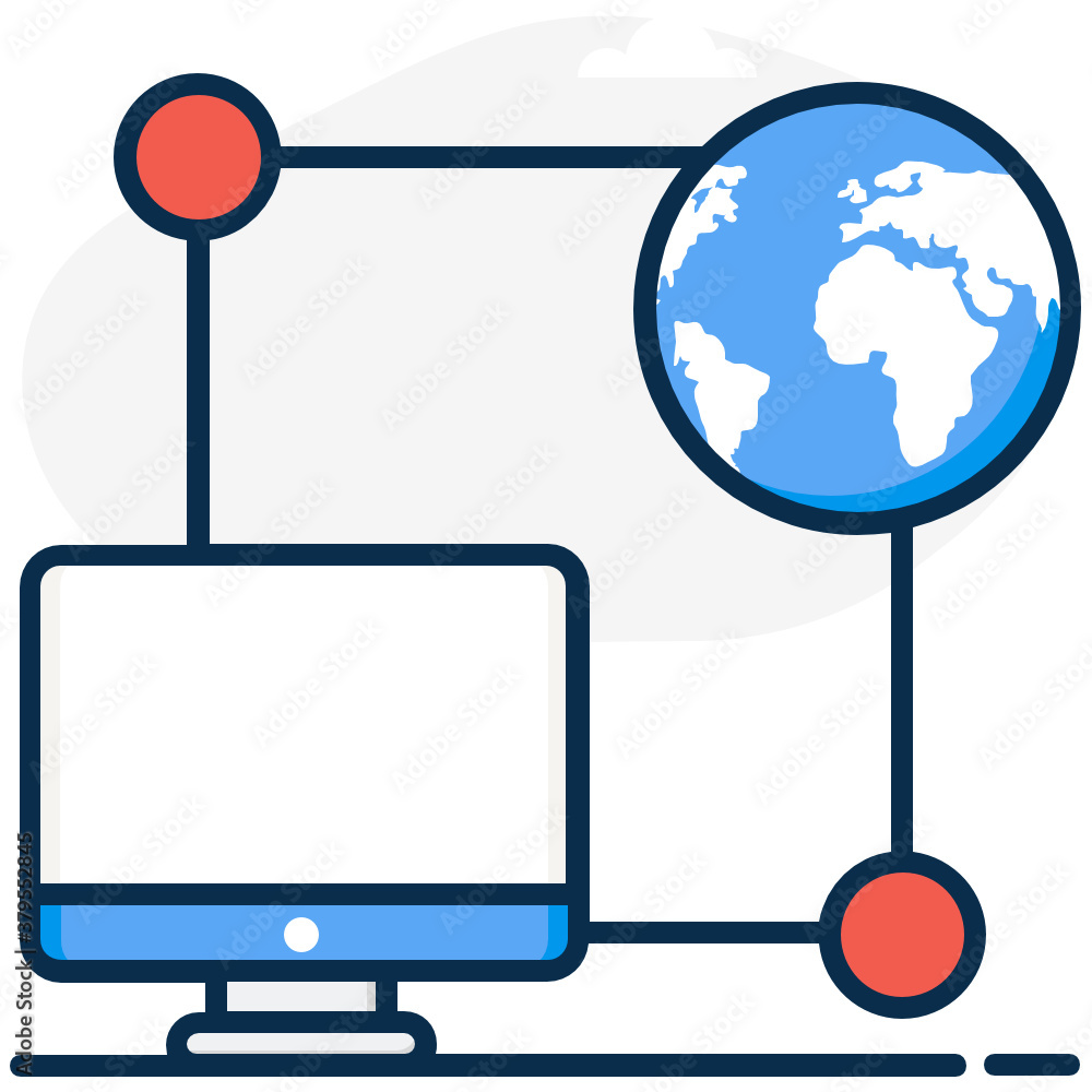 WAN icon, wide area network in flat style Stock Vector | Adobe Stock