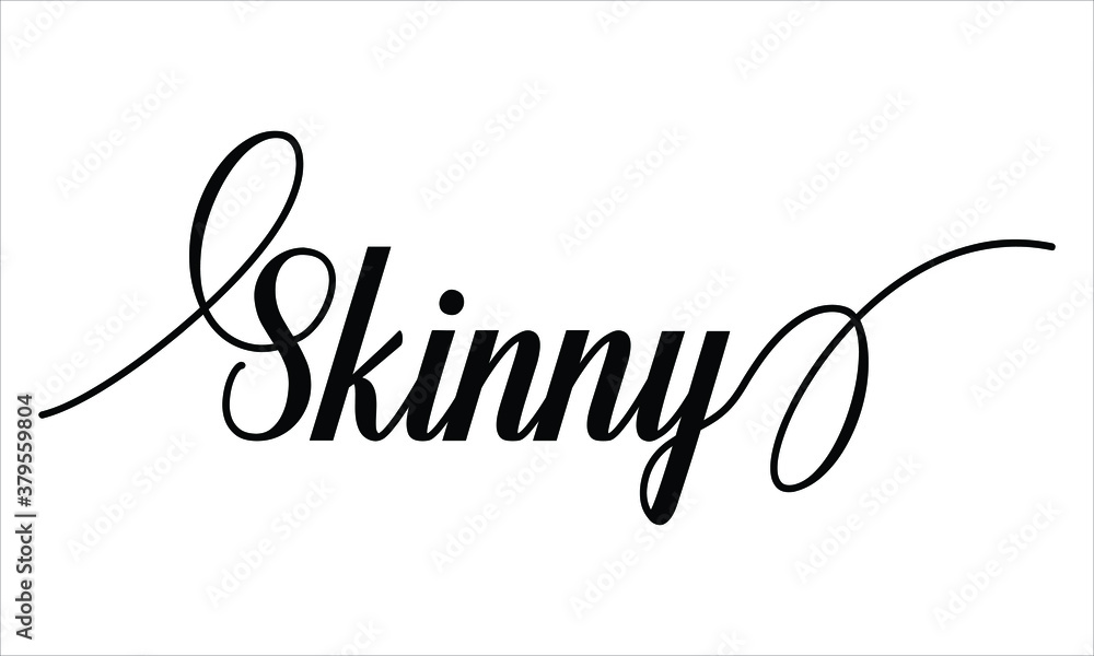 Skinny Typography Black text lettering Script Calligraphy Cursive and ...