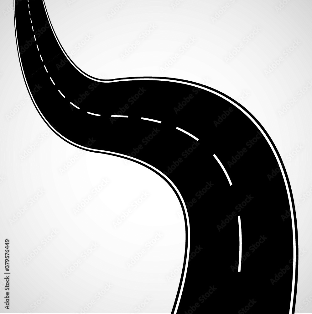 Straight Road With White Lines and Dashed Lines . Highway vector Stock ...