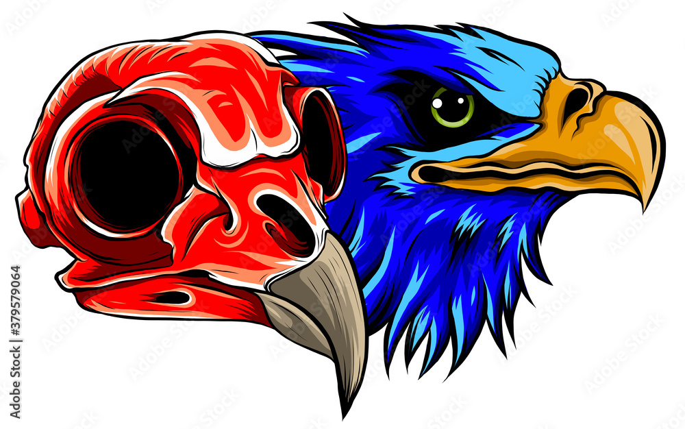 cartoon illustration of a bird skull vector Stock Vector | Adobe Stock