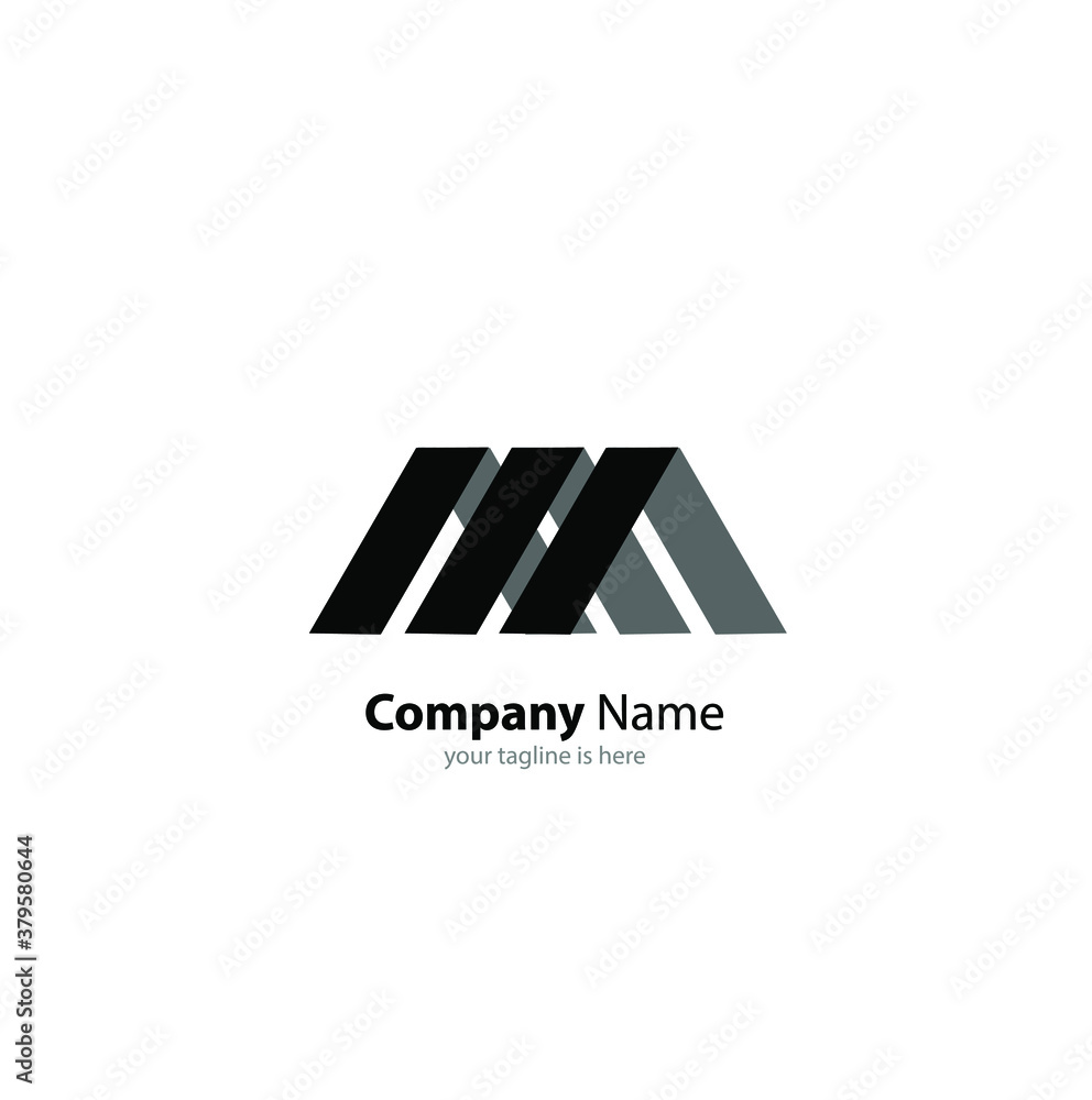 The simple modern logo of letter M with white background Stock Vector ...