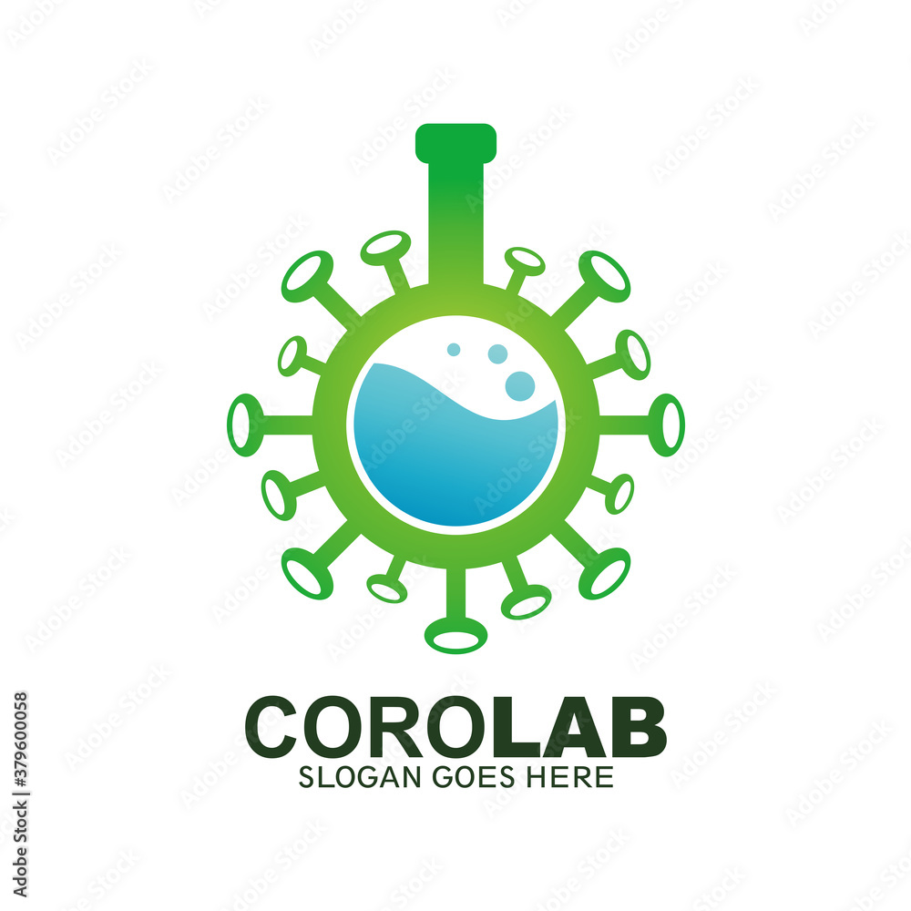 Corona laboratory logo, Covid-19 research logo design, logo for symbol ...