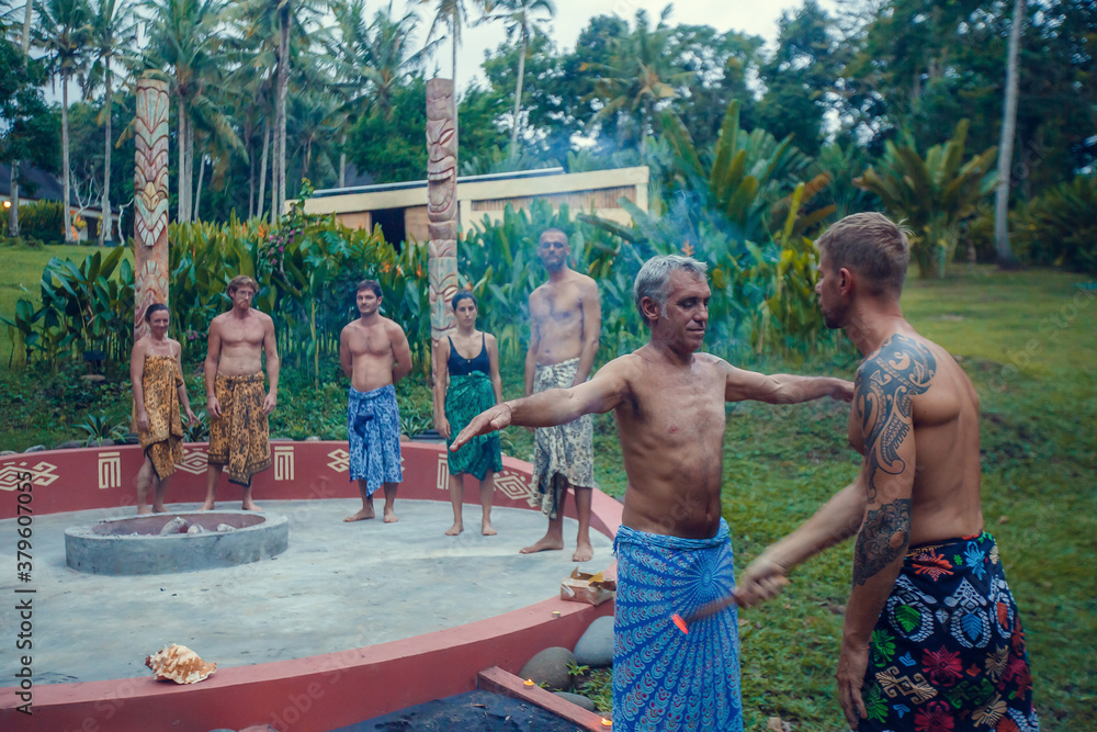 Copal incense purifiction therapy ritual before Mayan Temazcal ...