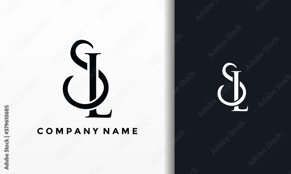 monogram letter SL logo Stock Vector | Adobe Stock