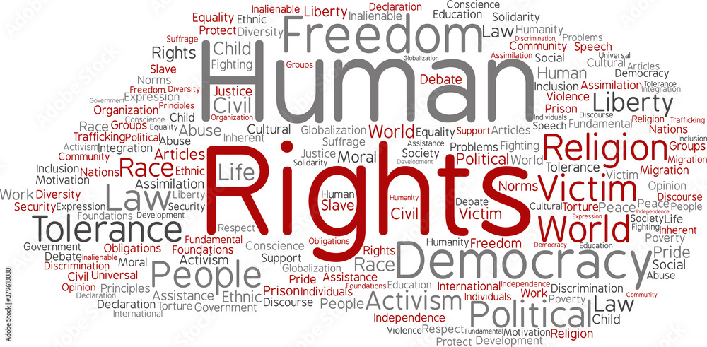 Vector concept or conceptual human rights political freedom, democracy ...