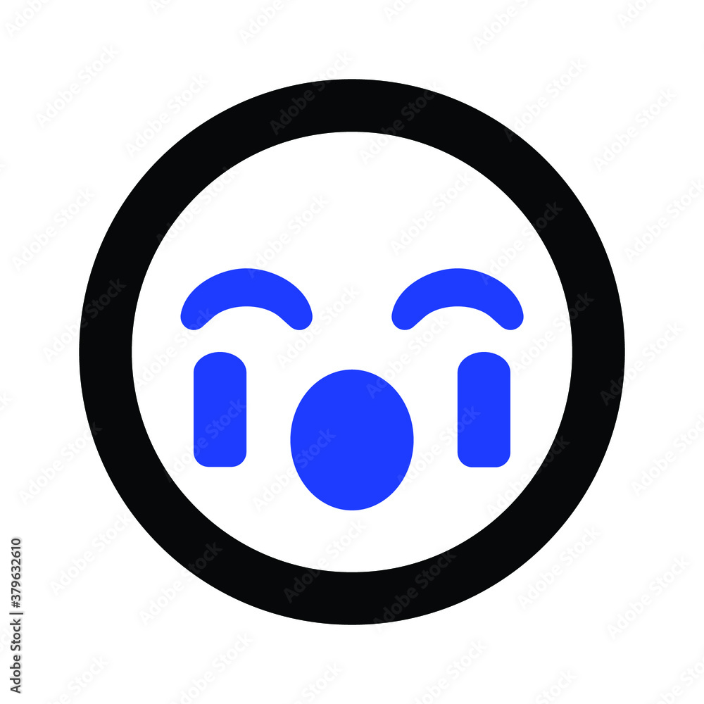 Very Upset Sad Crying Emoji Emoticon Stock Vector | Adobe Stock