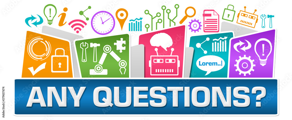 Any Questions AI Symbols On Top Colorful Stock Illustration | Adobe Stock