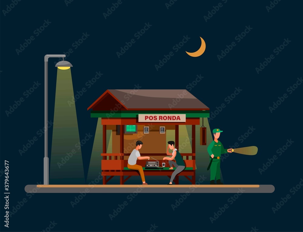Pos Ronda Hansip is traditional security post building in indonesia ...