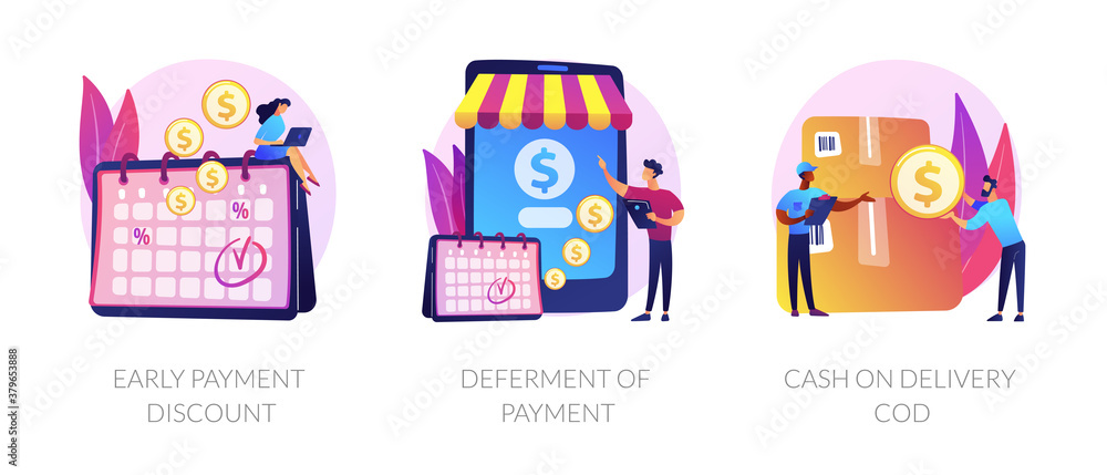 Vetor de Customer loyalty flat icons set. Order cashback, e commerce ...