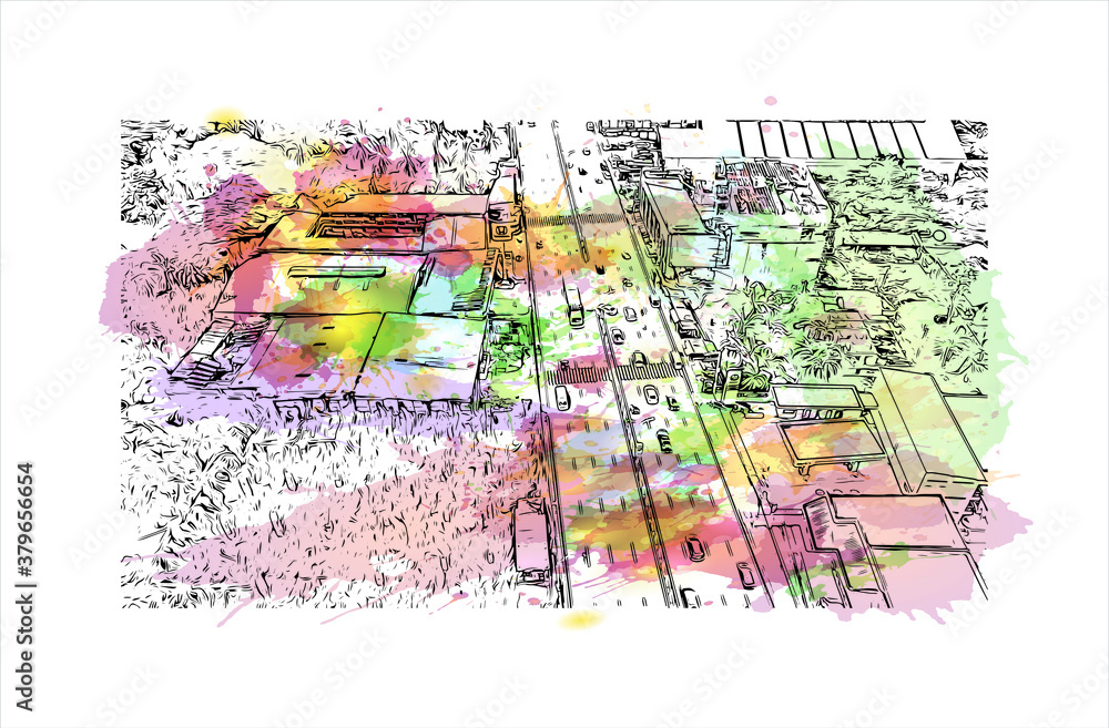 Vetor de Building view with landmark of Batangas is a province in the ...