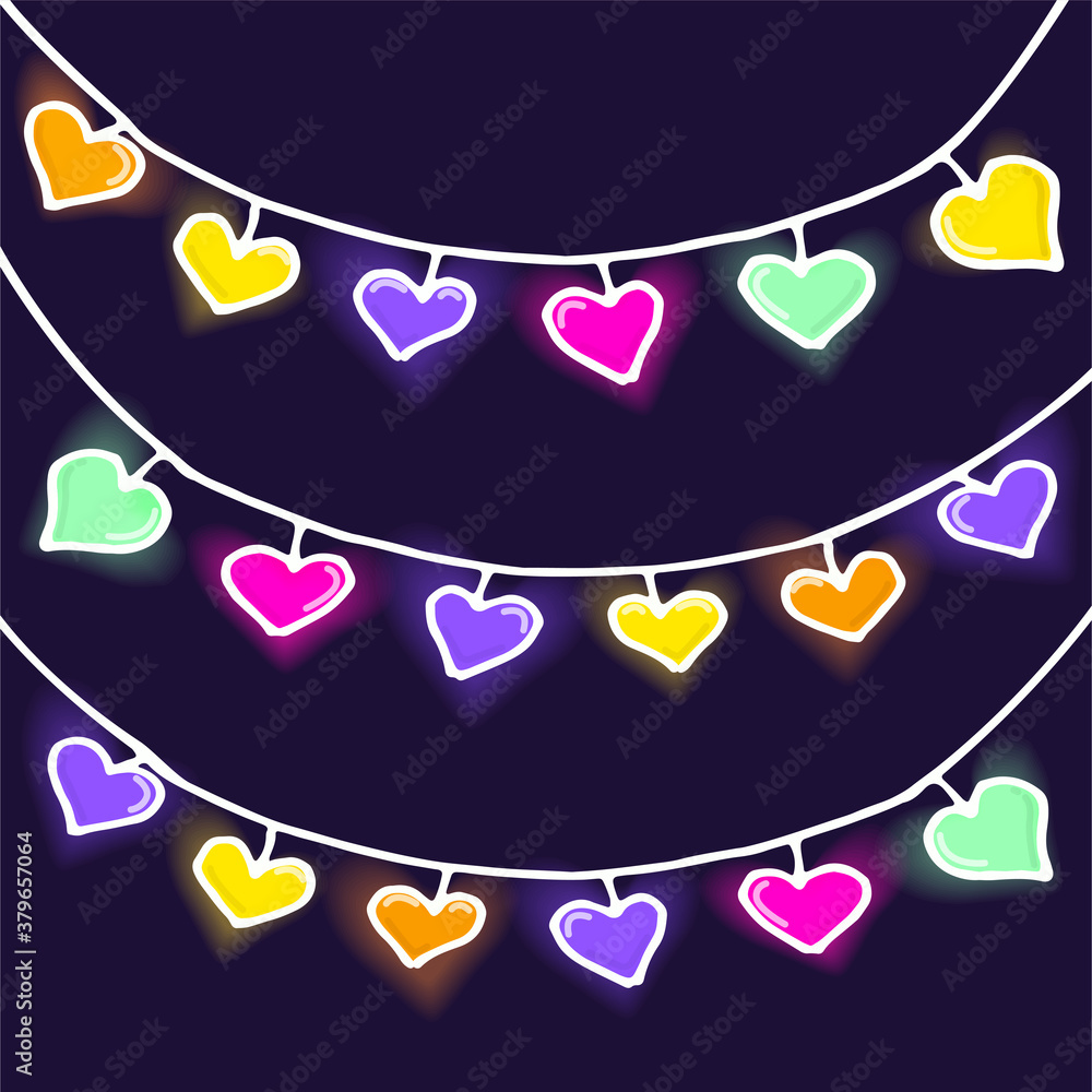 vector illustration of festive decoration/decorative lights isolated on ...