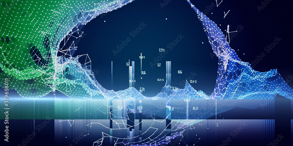 Abstract polygonal background artificial intelligence on grid ...