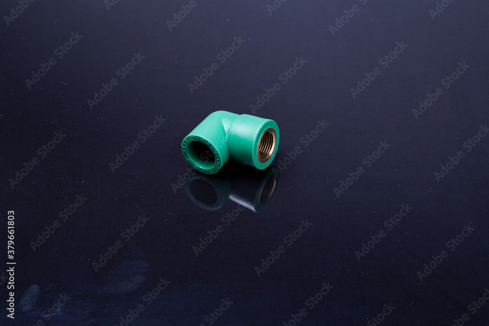 Plastic T-tube fittings on Black background, PVC Pipe connections, PVC ...