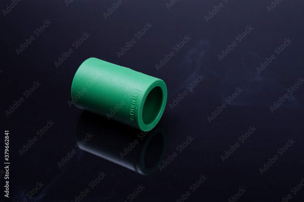 Plastic T-tube fittings on Black background, PVC Pipe connections, PVC ...
