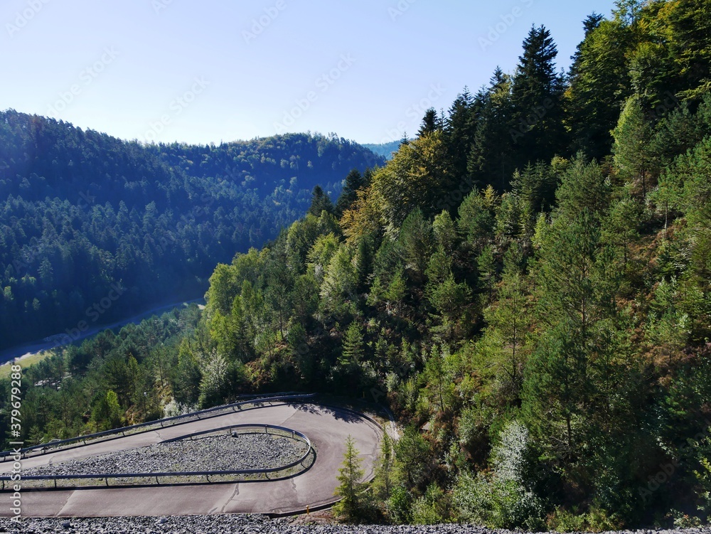 Route en lacet dans le massif des Vosges Stock Photo | Adobe Stock