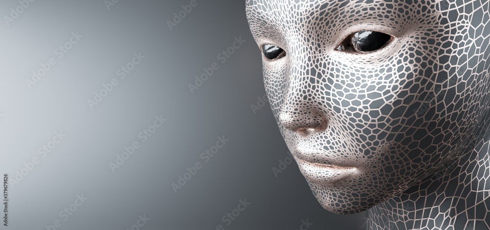 Luxury abstract architectural minimalistic background. head of female ...