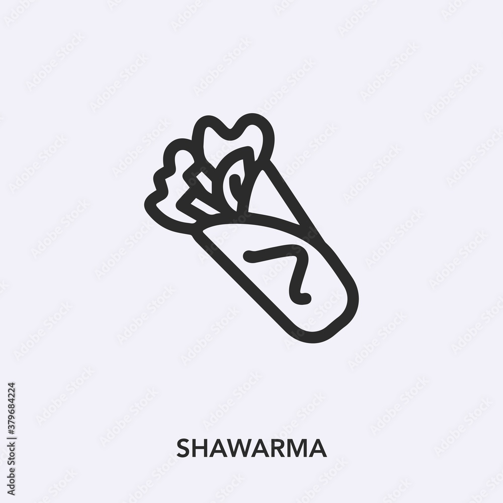 shawarma icon vector. Linear style sign for mobile concept and web ...
