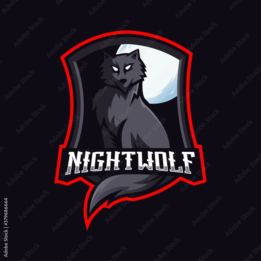 Night Wolf mascot logo design vector with modern illustration concept ...