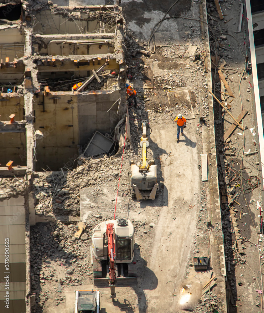 Foto de Aeriel view of construction project located on top roof of ...