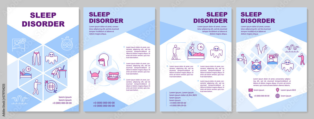 Sleep disorder brochure template. Insomnia, sleeplessness problem flyer ...