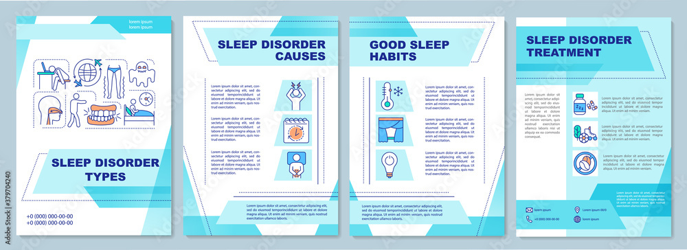 Sleep disorder types brochure template. Insomnia causes and treatment ...