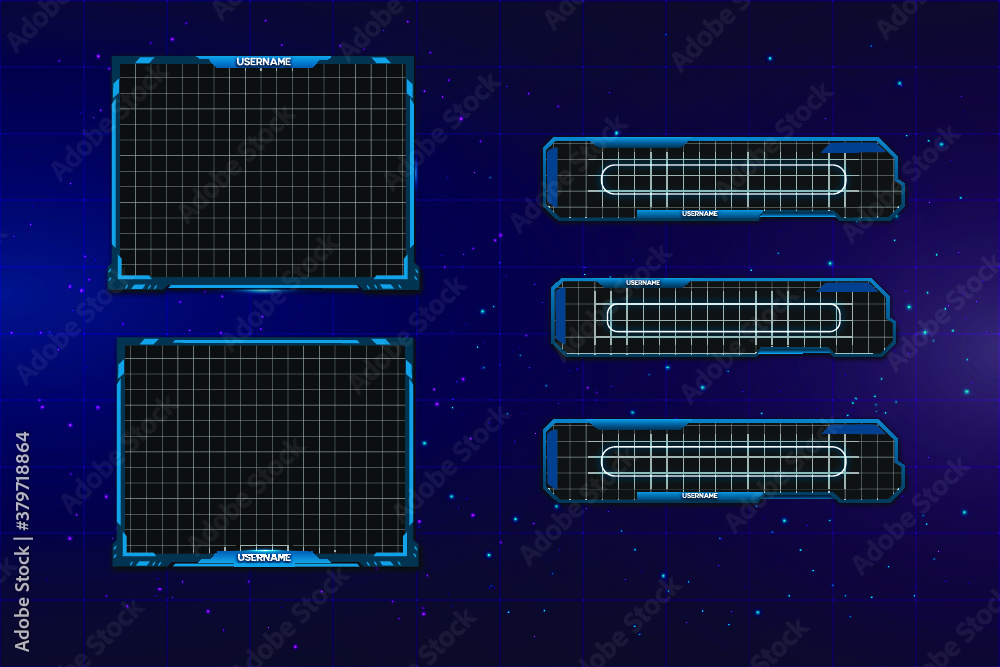 Twitch Overlay Design Blue Shade Stream Design Stock Vector | Adobe Stock